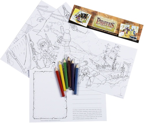 Pirate Educational Colouring Postcards – Museum Gift Shop